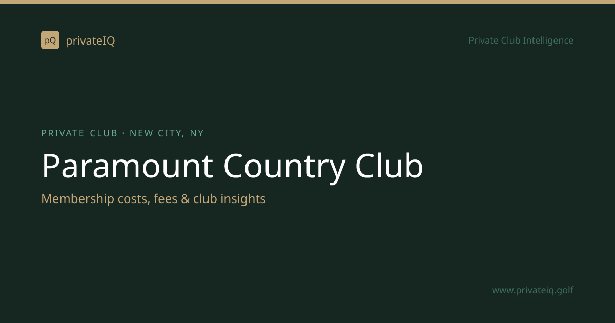 Paramount Country Club | Country Club in New City, NY | privateIQ ...